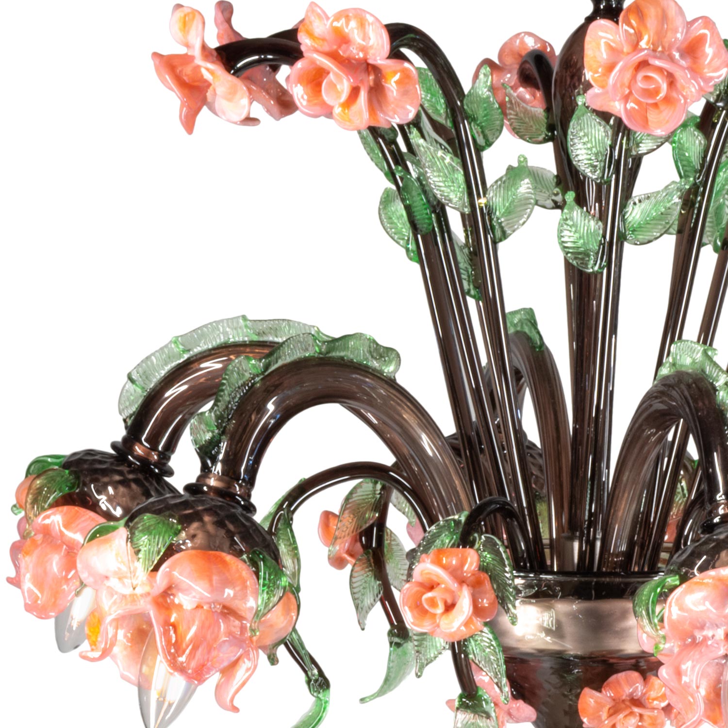 CASCADE OF ROSES | Floor Lamp | Murano Art Glass